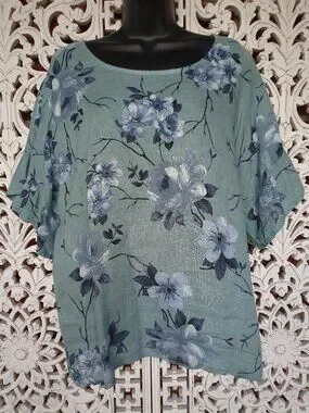 Elena Baldi | Tops | L Elena Baldi Linen Half Sleeve Length Tunic Top ...